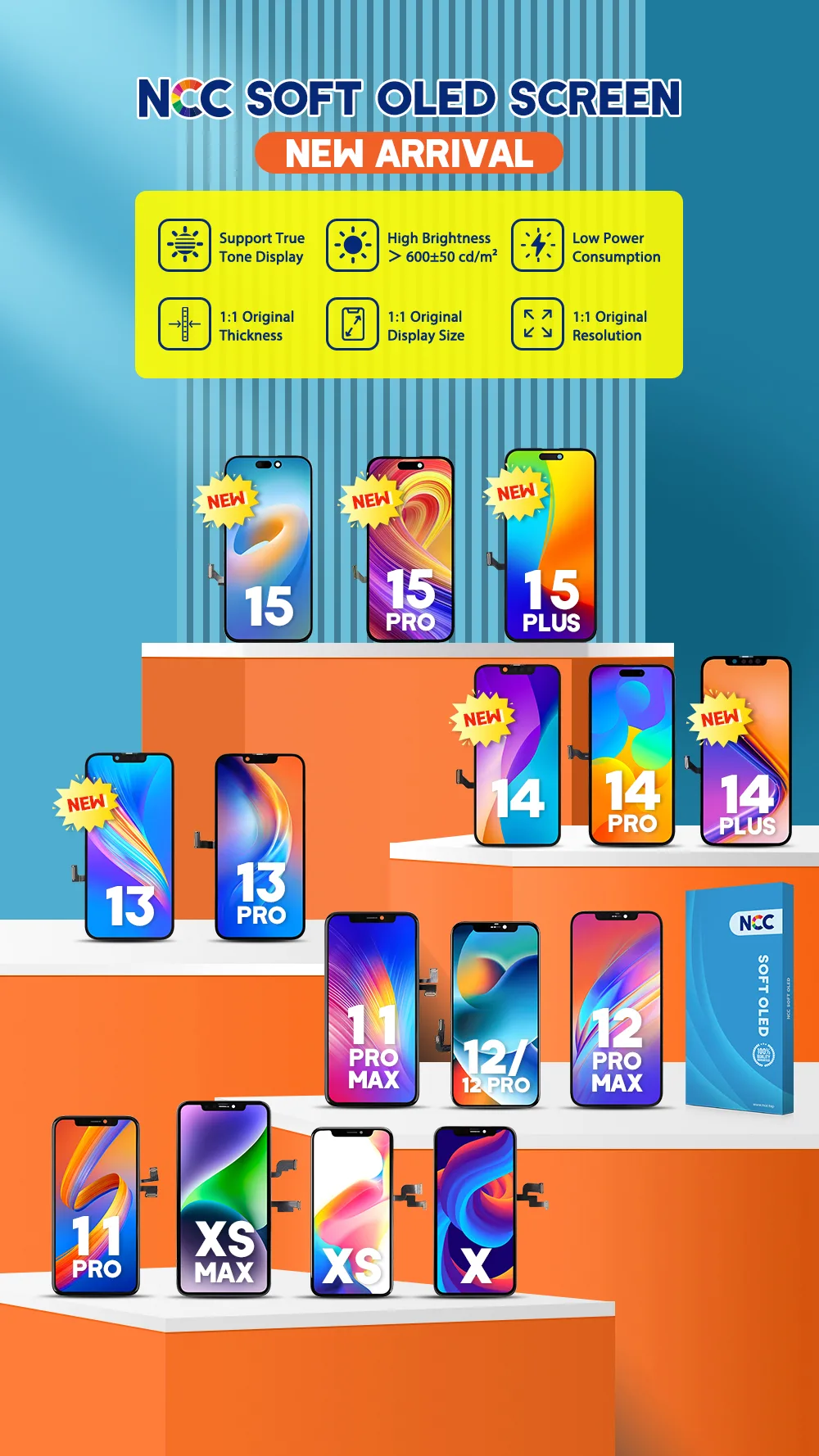 NCC introduced 6 new models to the OLED screen series